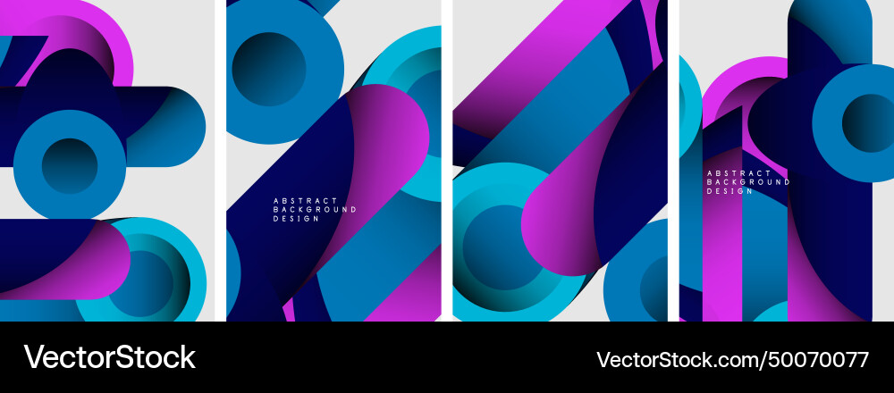 Abstract round shapes and circles poster designs Vector Image