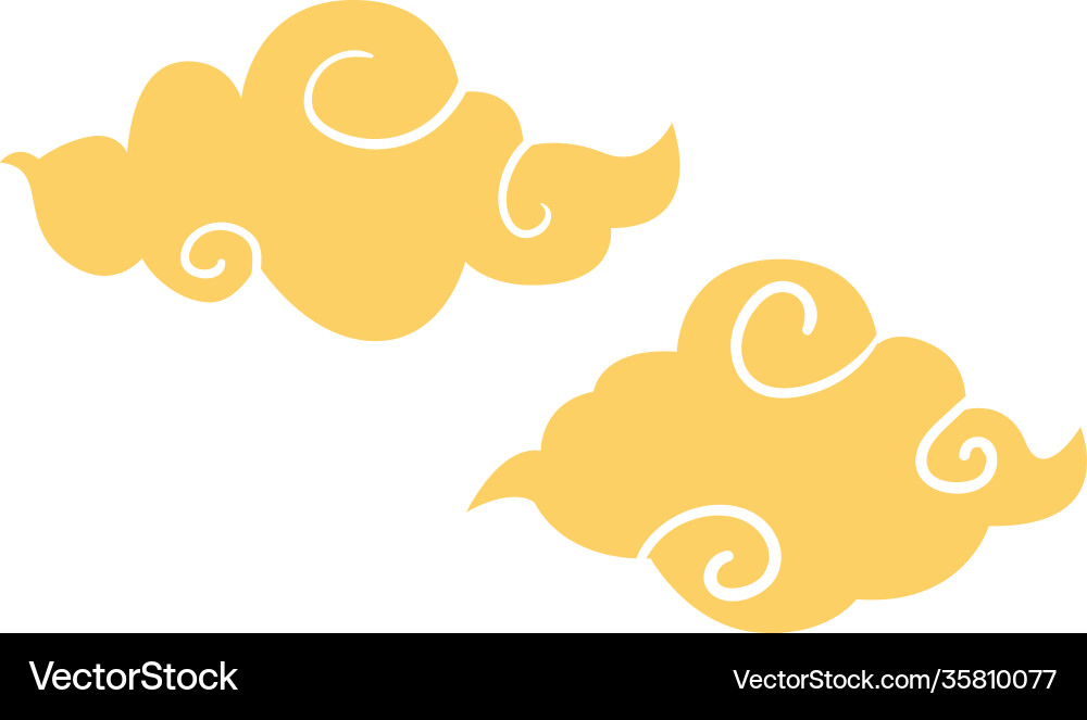 Chinese two clouds design Royalty Free Vector Image