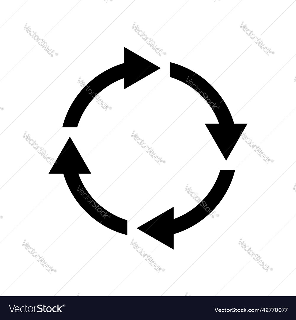 Circle arrow round icon circular loop Royalty Free Vector