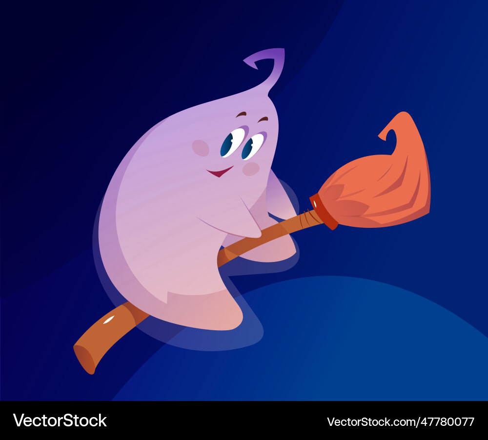 Cute friendly ghost Royalty Free Vector Image - VectorStock