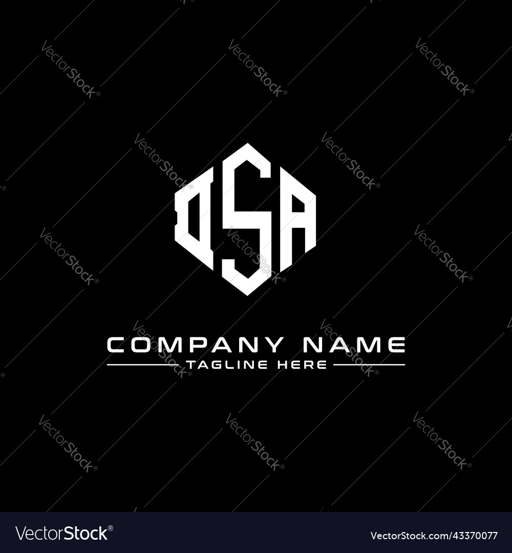 Dsa letter logo design with polygon shape Vector Image