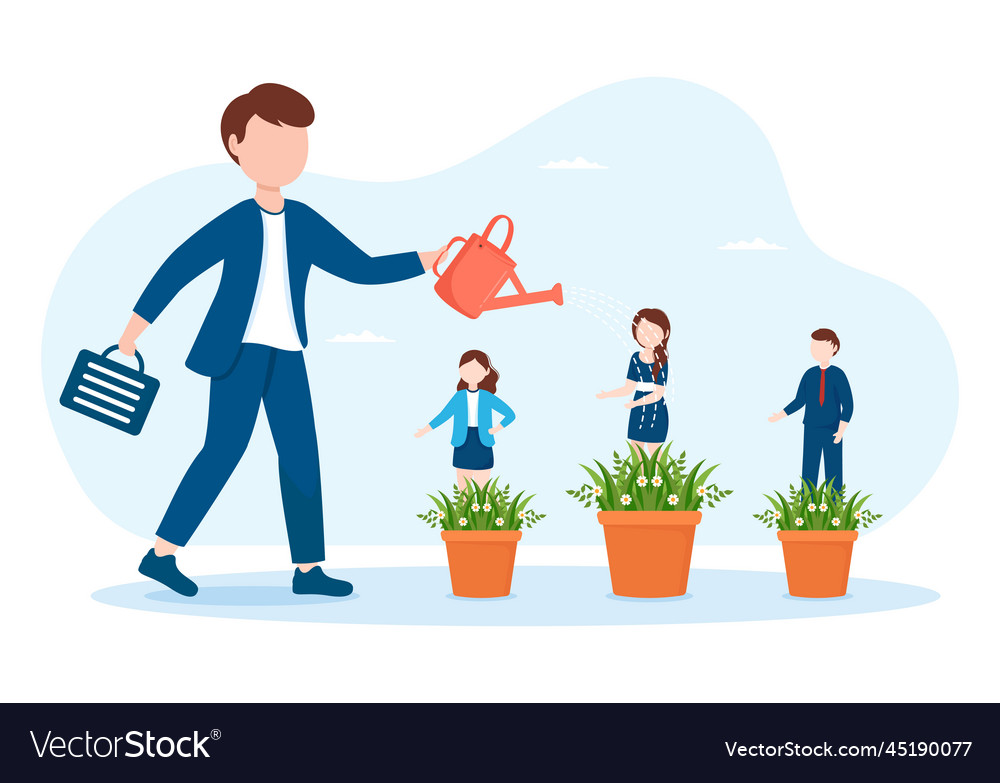 Personal development with people developing Vector Image