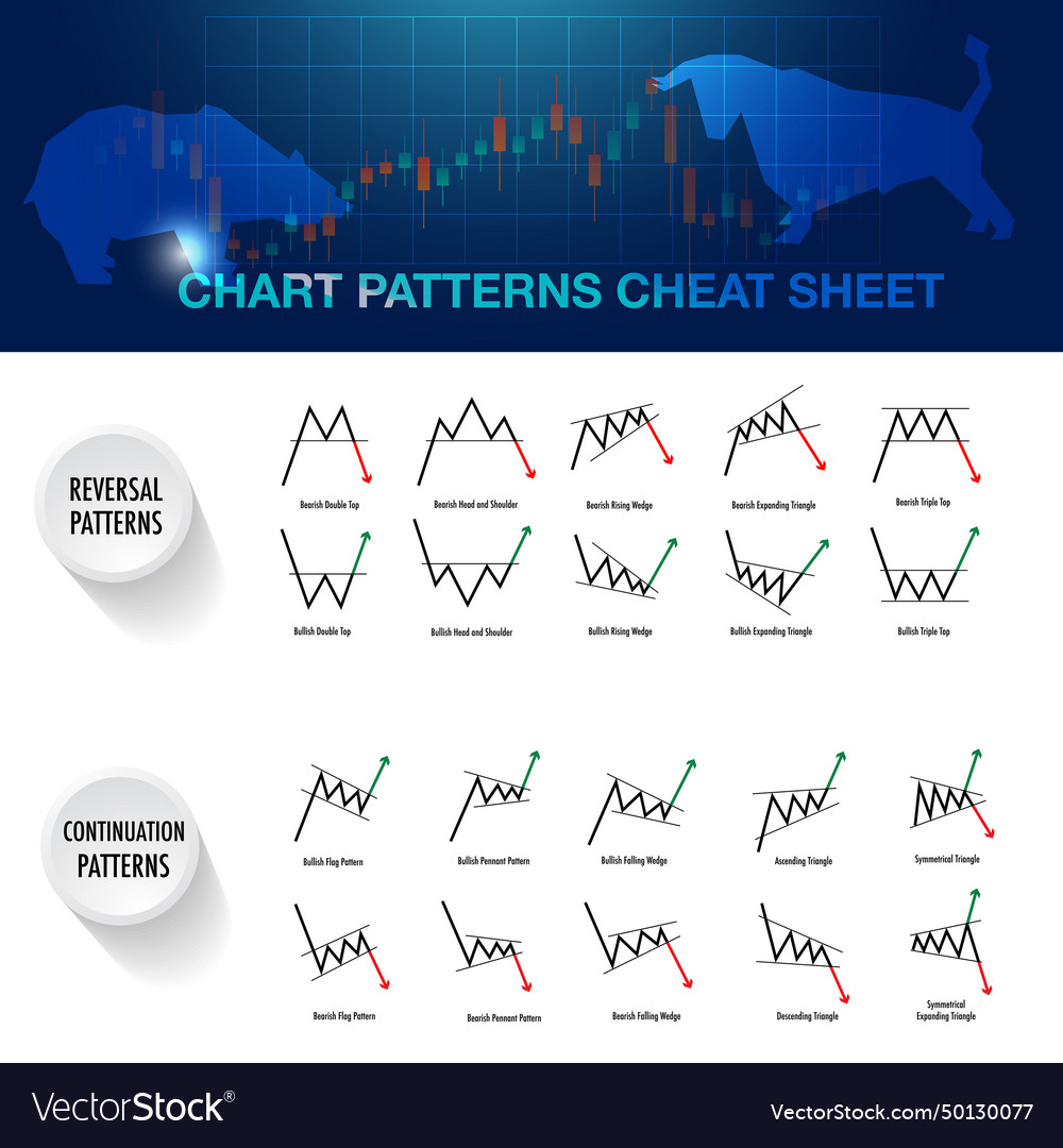 Price patterns indicator for analysis bull bear Vector Image