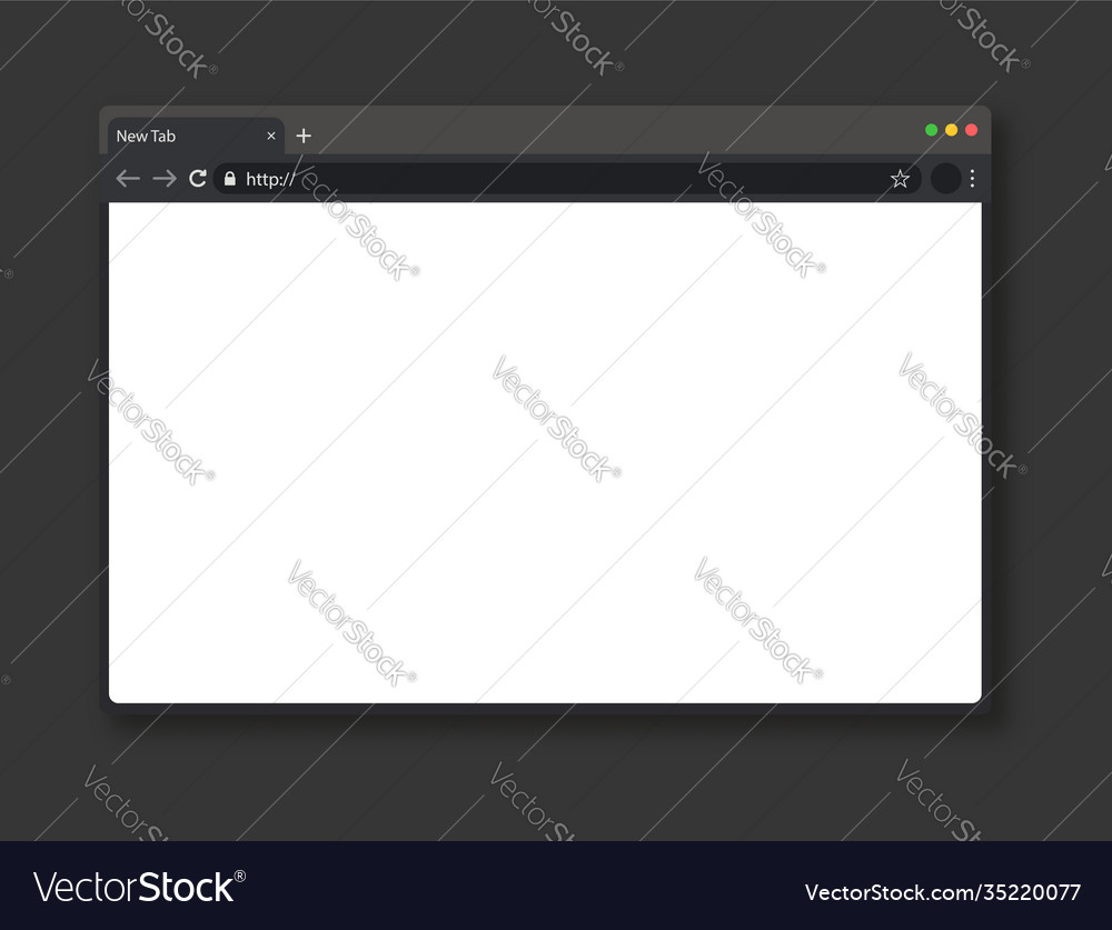 Realistic template empty browser page Royalty Free Vector