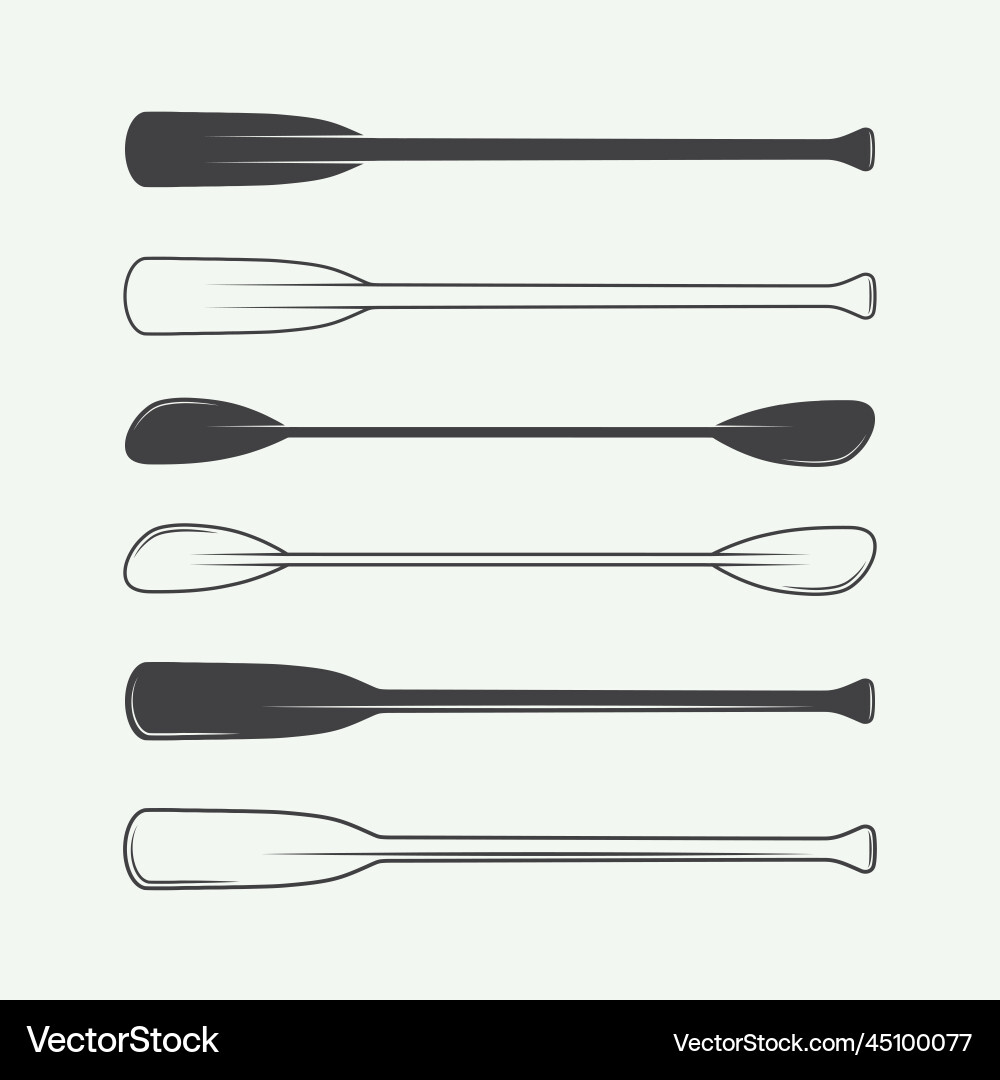 Set of vintage paddles Royalty Free Vector Image
