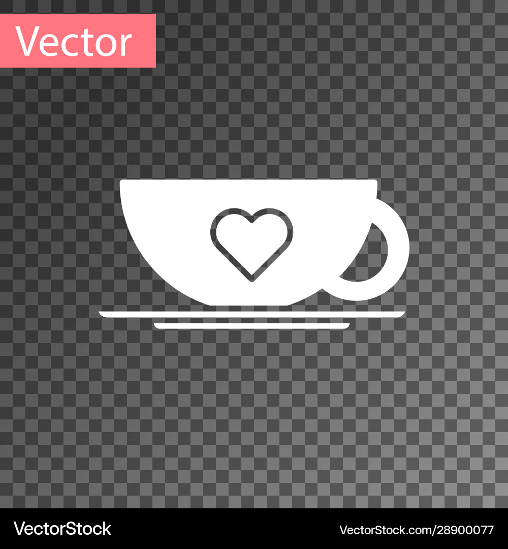 White coffee cup and heart icon isolated Vector Image