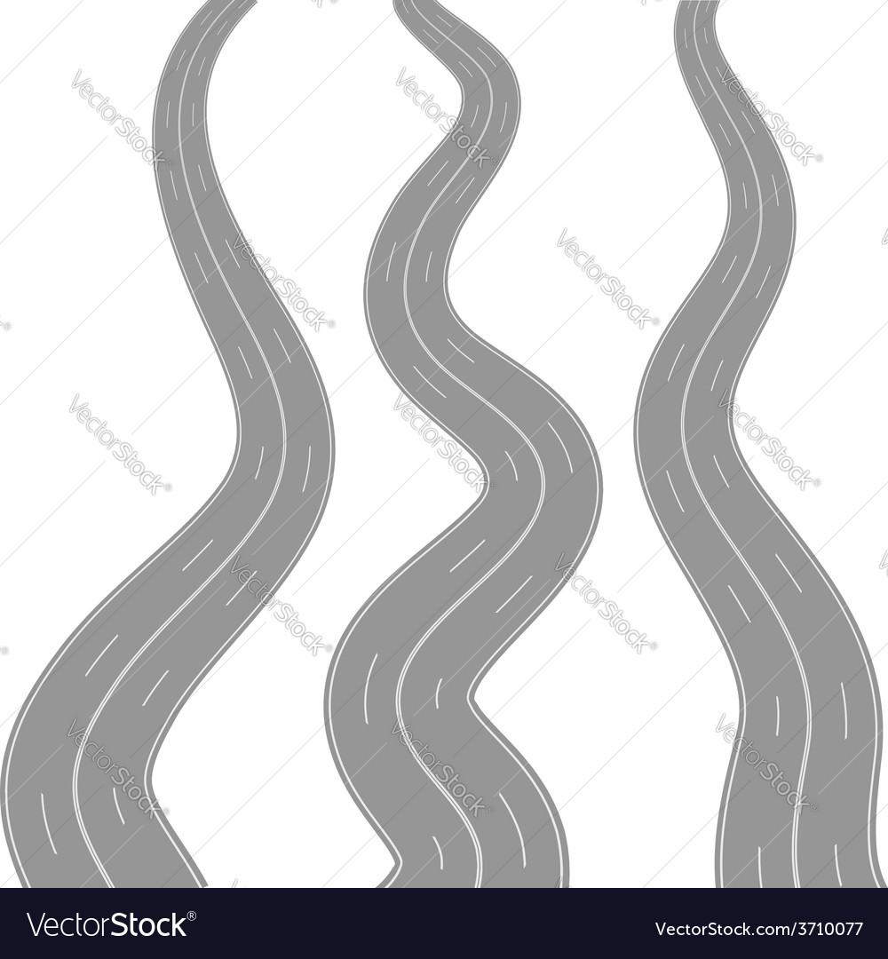 Winding road Royalty Free Vector Image - VectorStock