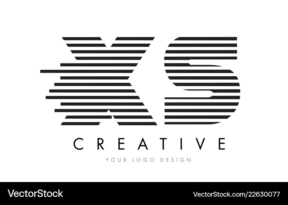 Xs x s zebra letter logo design with black Vector Image