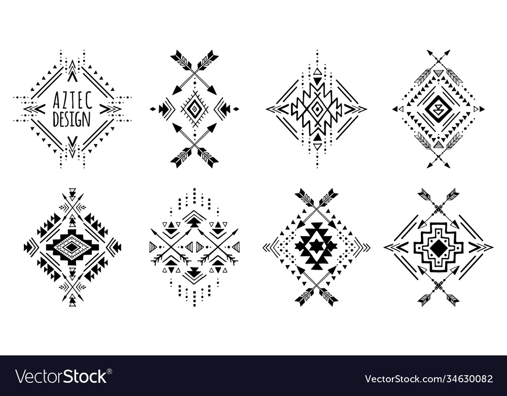 Aztec elements Royalty Free Vector Image - VectorStock
