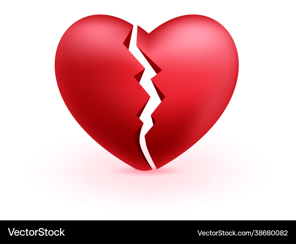 Broken heart icon symbol design for love Vector Image