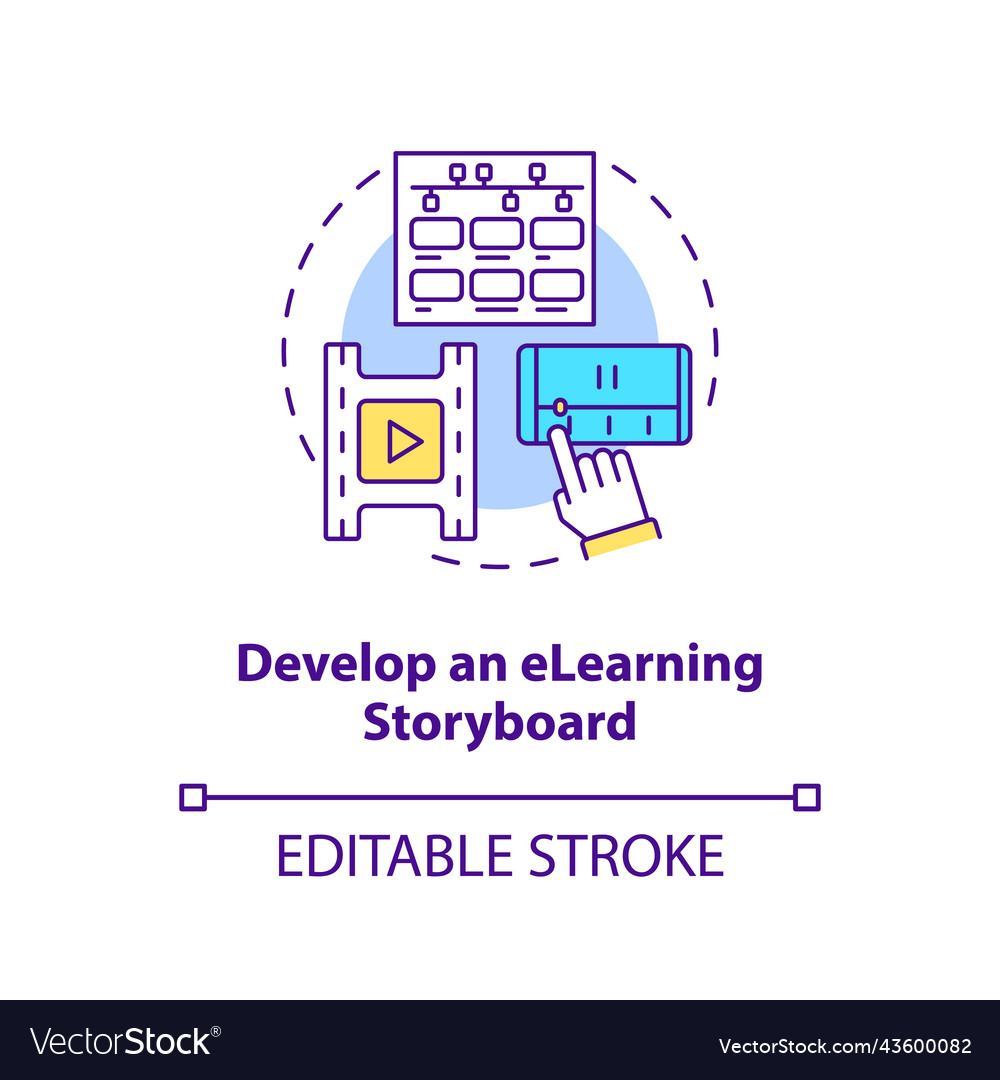 Develop elearning storyboard concept icon Vector Image
