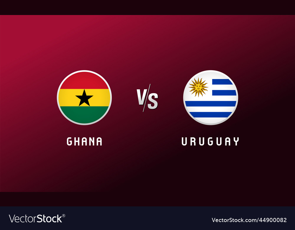 Ghana vs uruguay flag round emblem Royalty Free Vector Image
