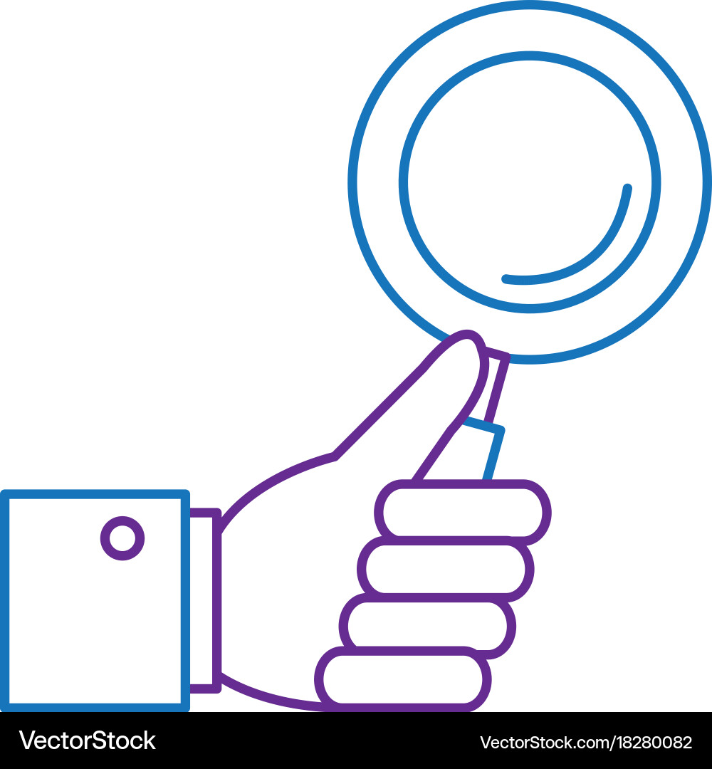 Hand human with magnifying glass isolated icon Vector Image