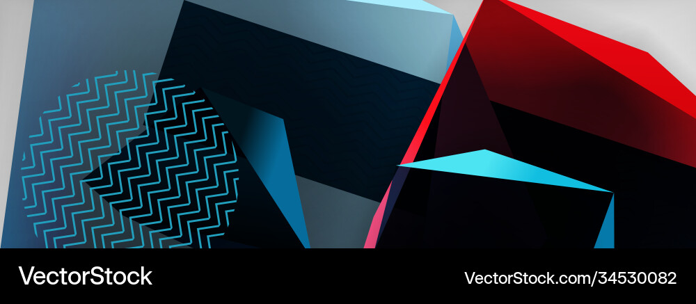 Low poly 3d geometric shapes minimal abstract Vector Image