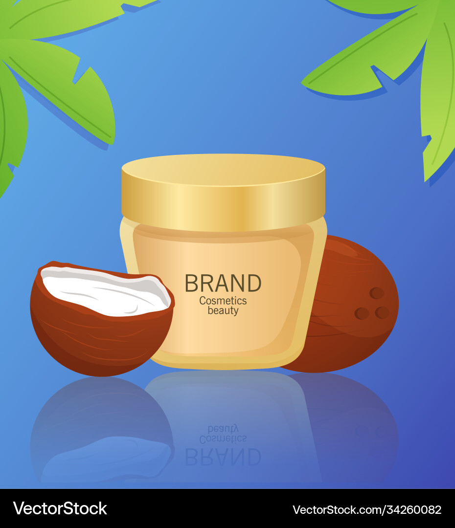 Moisturizing cream with coconut oil design Vector Image