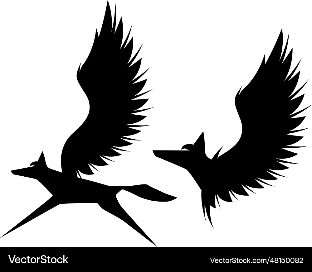 Silhouette of a flying fox Royalty Free Vector Image
