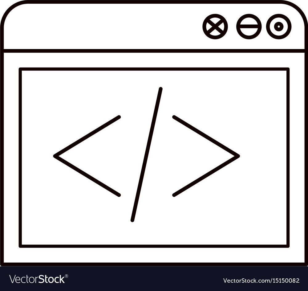Sketch silhouette browser web development icon Vector Image