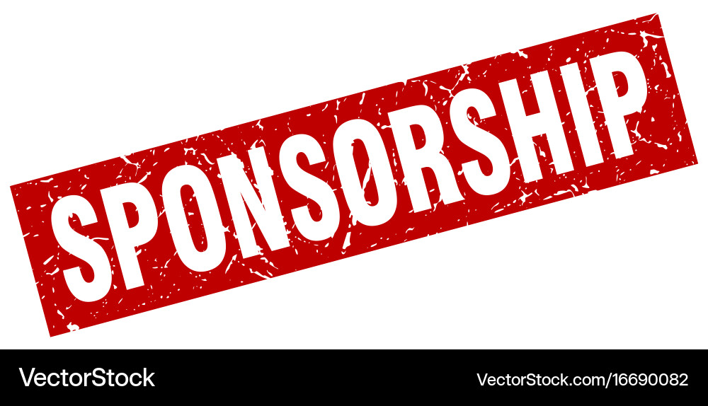 Square grunge red sponsorship stamp Royalty Free Vector