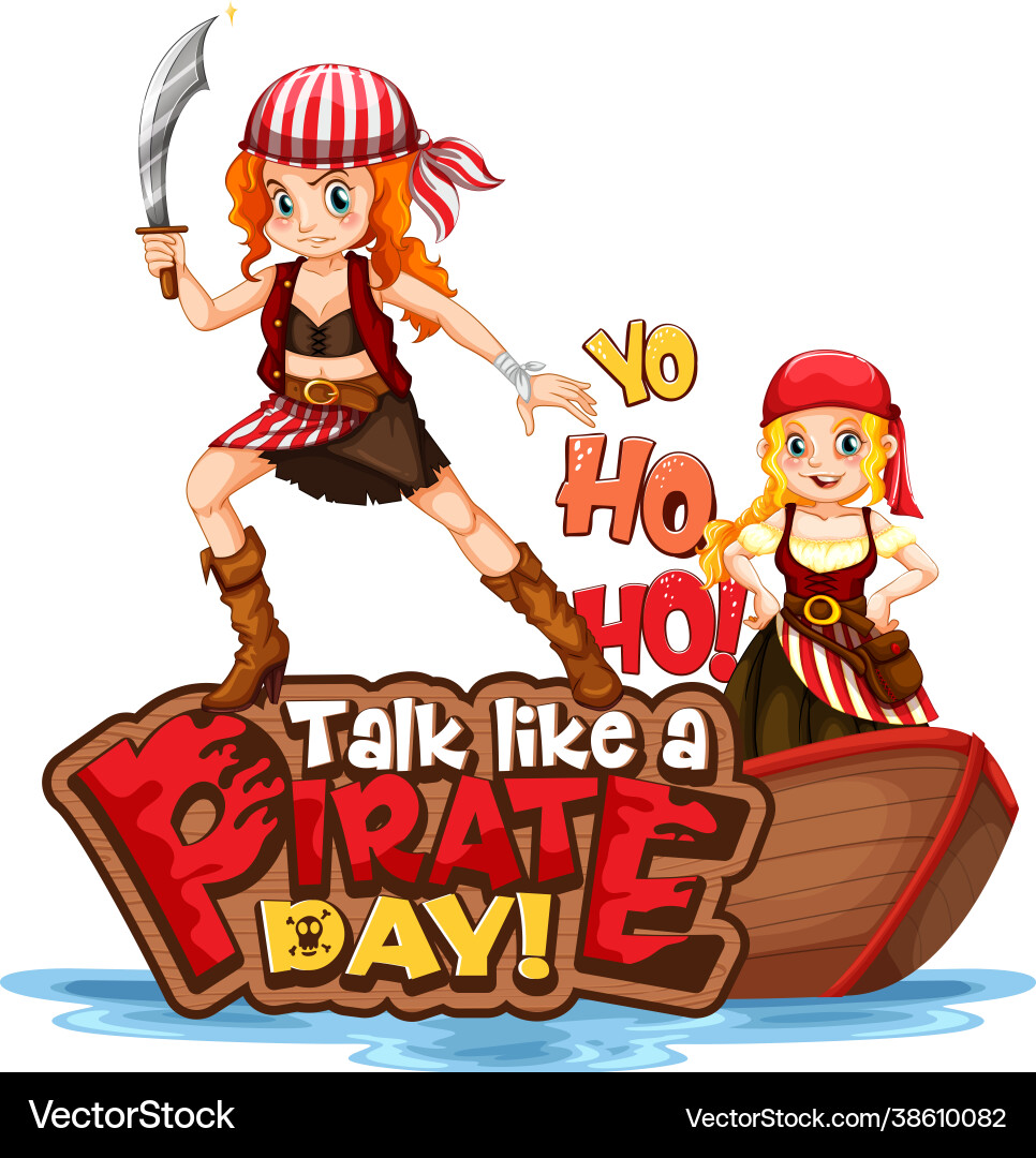 Talk like a pirate day font banner Royalty Free Vector Image