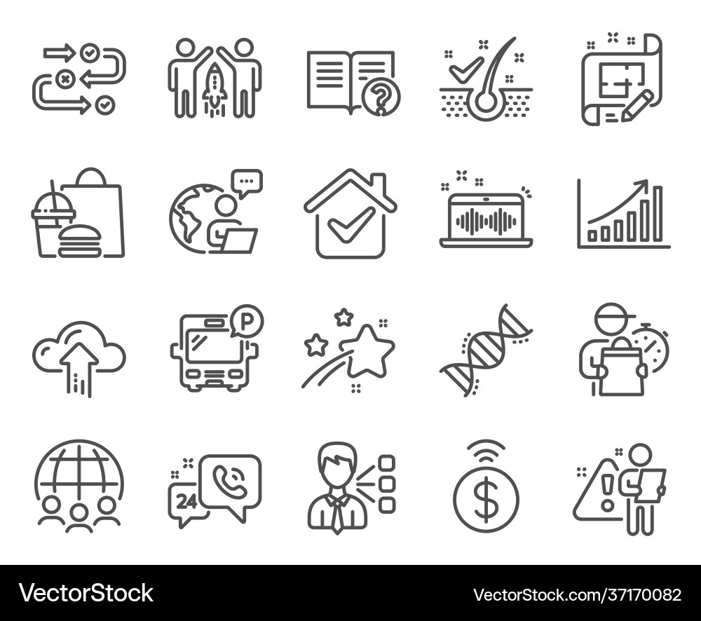 Technology icons set included icon as survey Vector Image