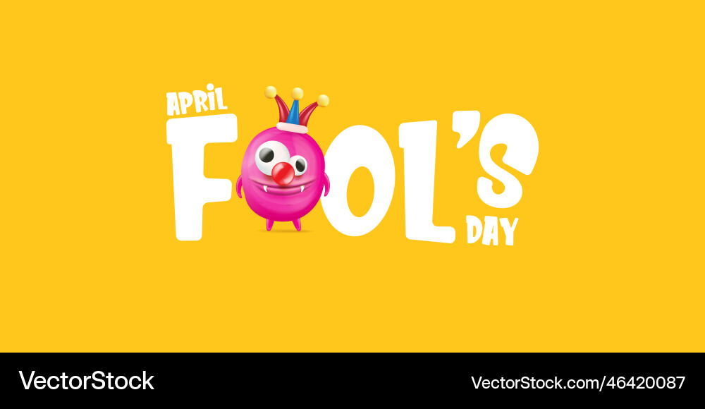 April fools day funky horizontal banner with silly