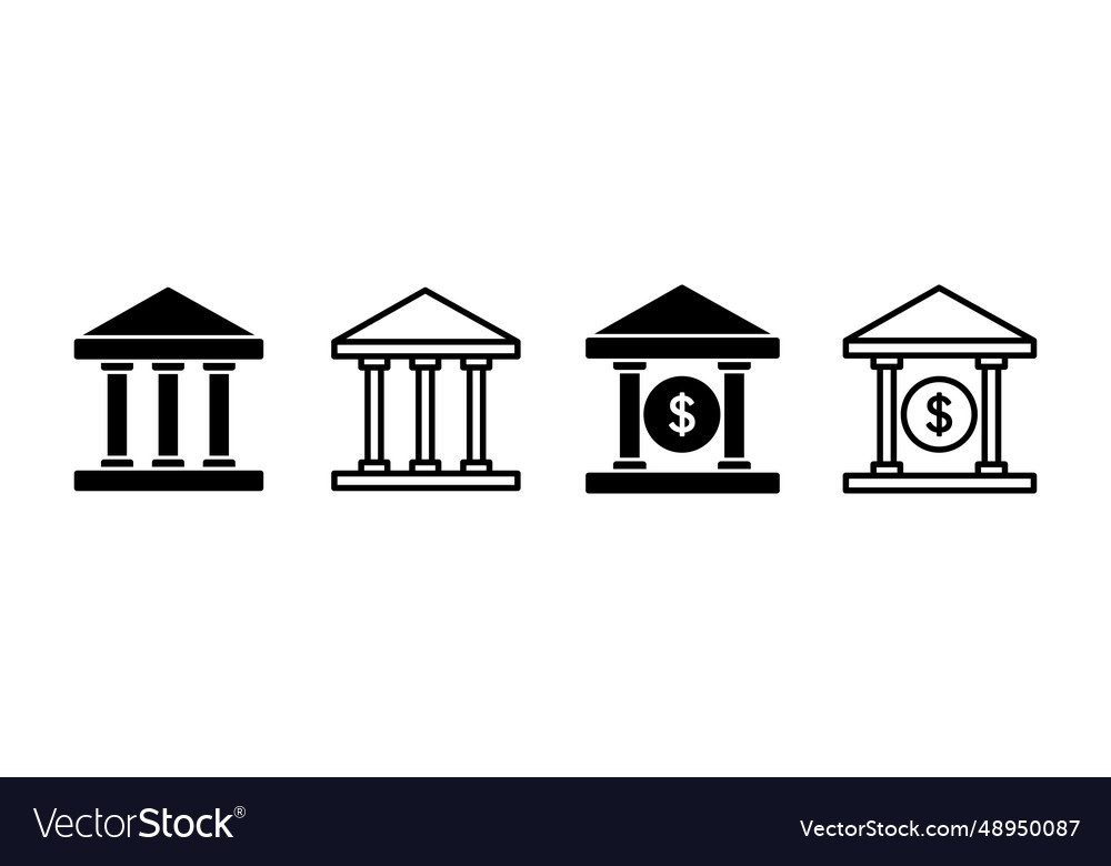Bank icon symbol Royalty Free Vector Image - VectorStock