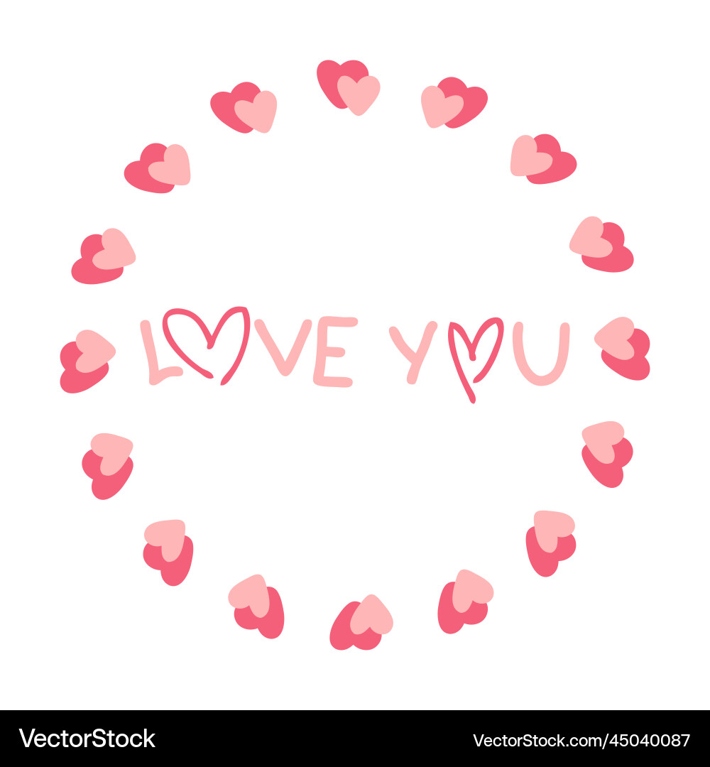Beautiful greeting card with heart frame Vector Image