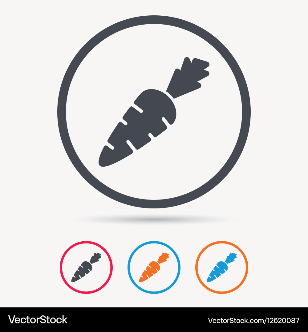 Carrot icon natural vegetable sign Royalty Free Vector Image
