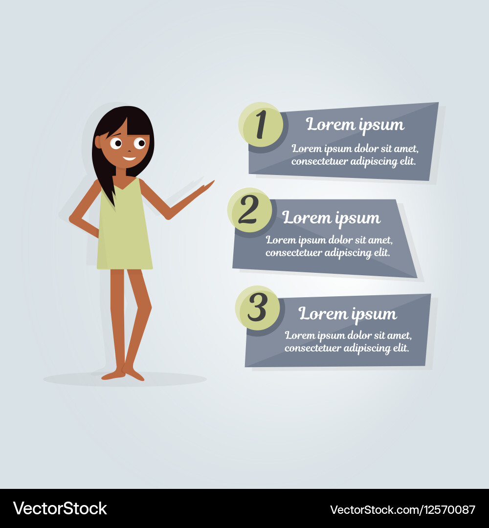 Character shows on the numbered list young Vector Image