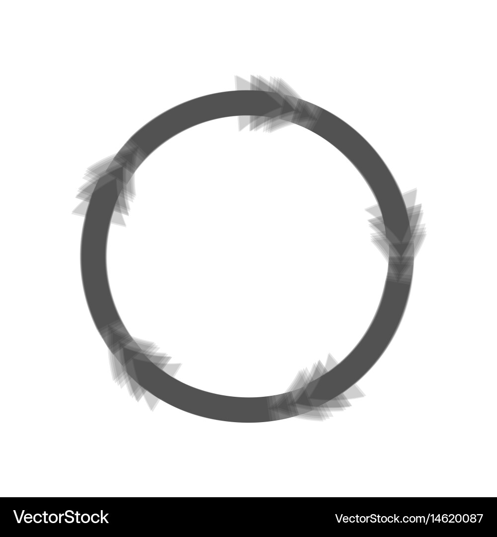 Circular arrows sign gray icon shaked Royalty Free Vector