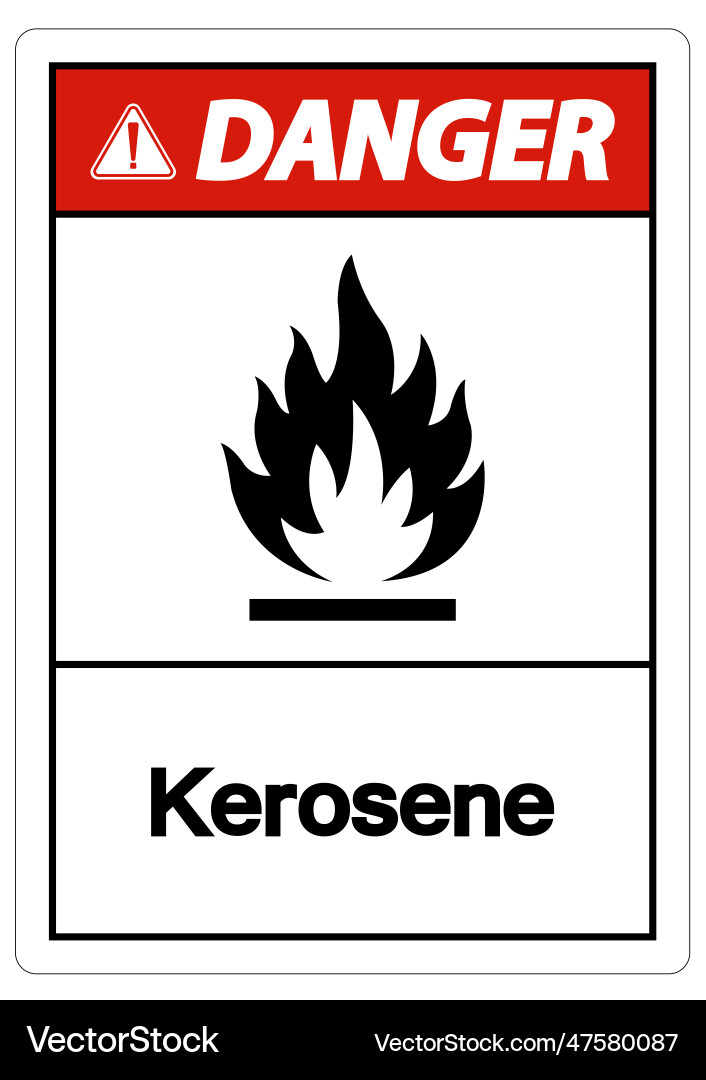 Danger kerosene symbol sign on white background Vector Image