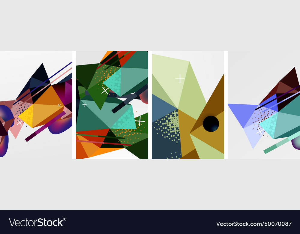 Geometric elements in abstract poster composition Vector Image