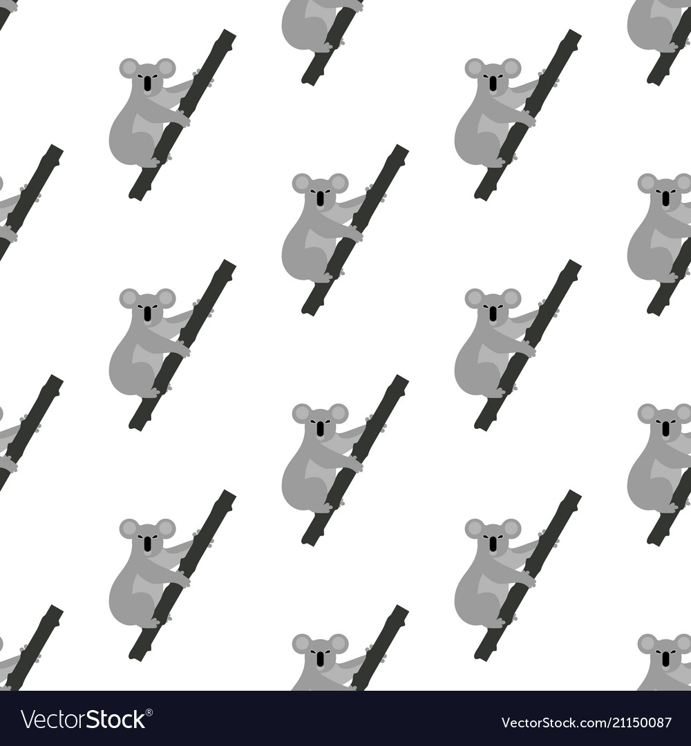 Koala bear seamless pattern Royalty Free Vector Image