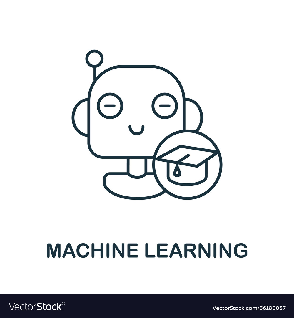 Machine learning icon simple line element Vector Image
