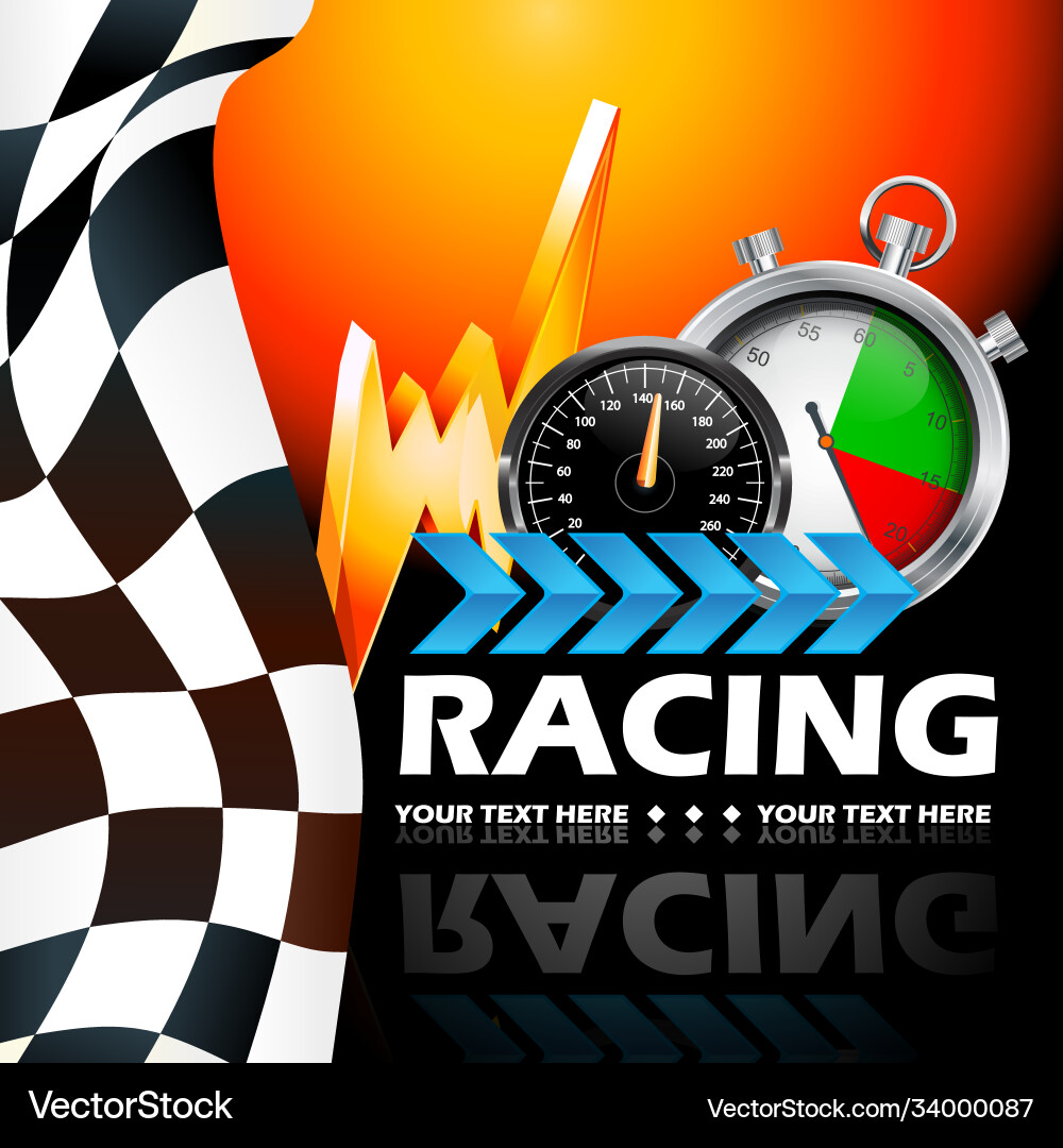 Motorcycle or car racing poster design Royalty Free Vector