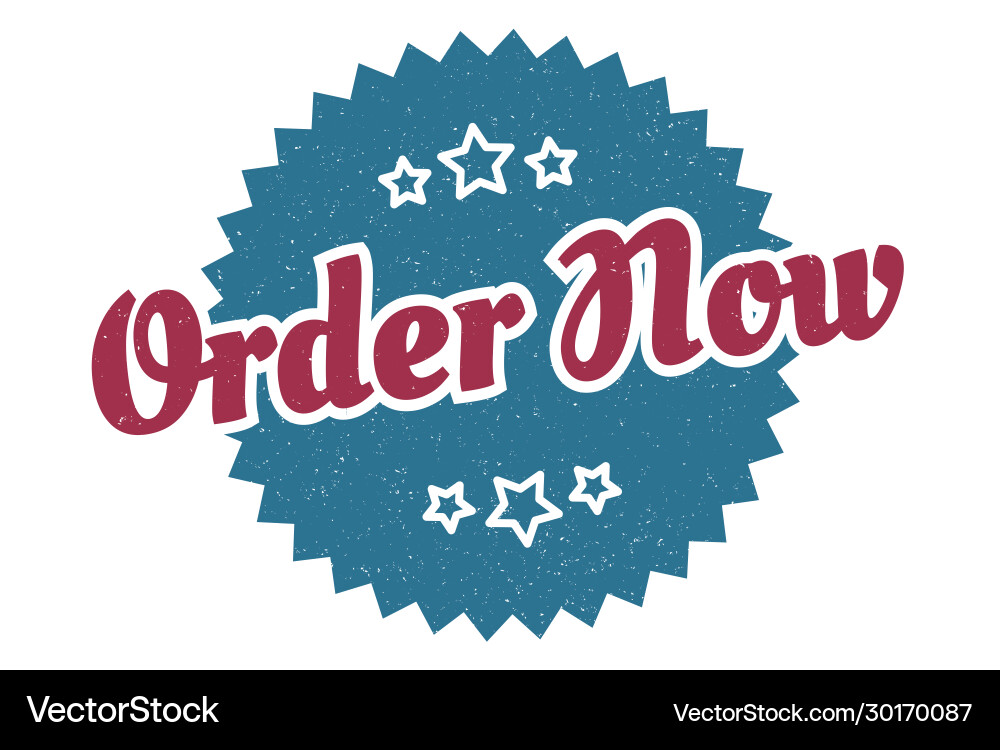 Order now sign round vintage retro Royalty Free Vector Image