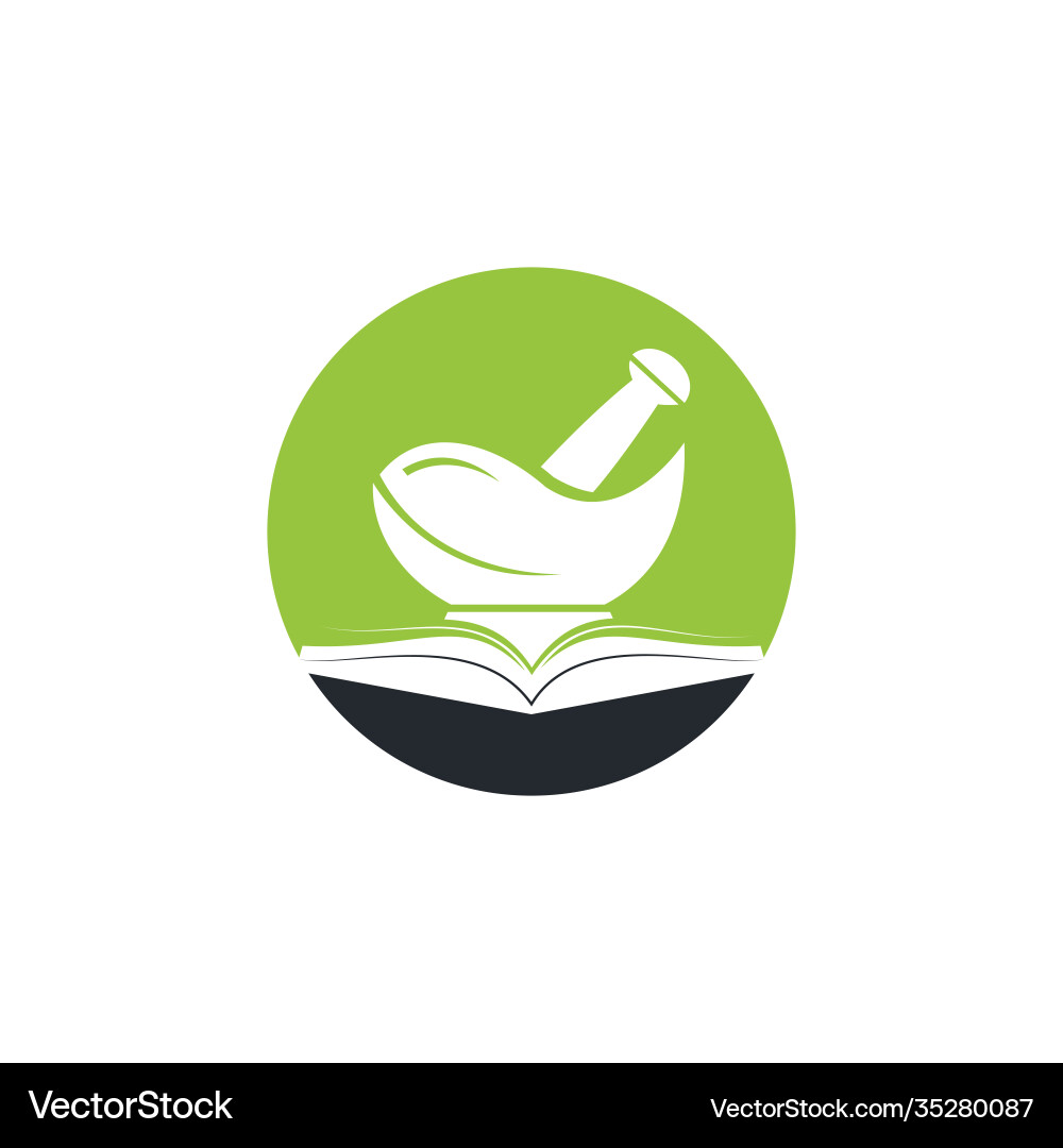 Pharmacy book logo design Royalty Free Vector Image