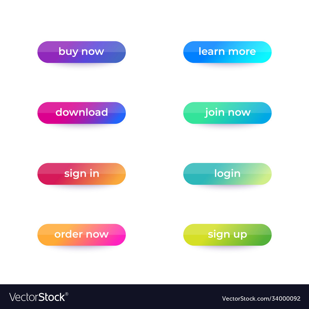Buttons for web and apps ui elements set Vector Image