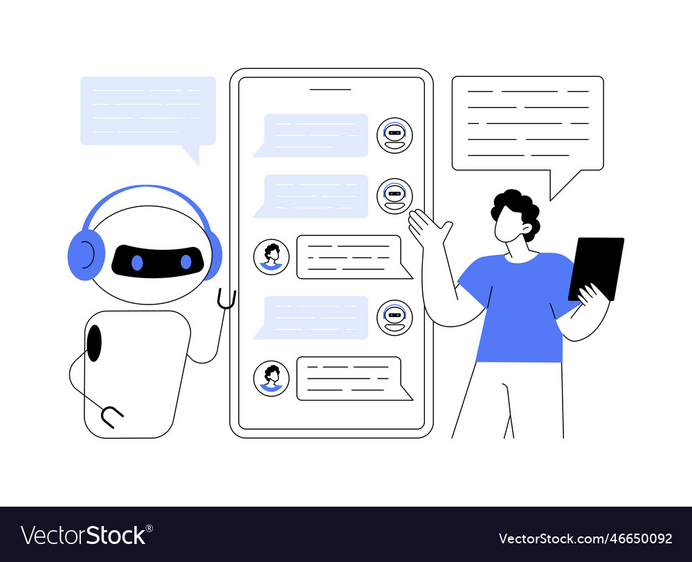 Chatbot virtual assistant abstract concept Vector Image