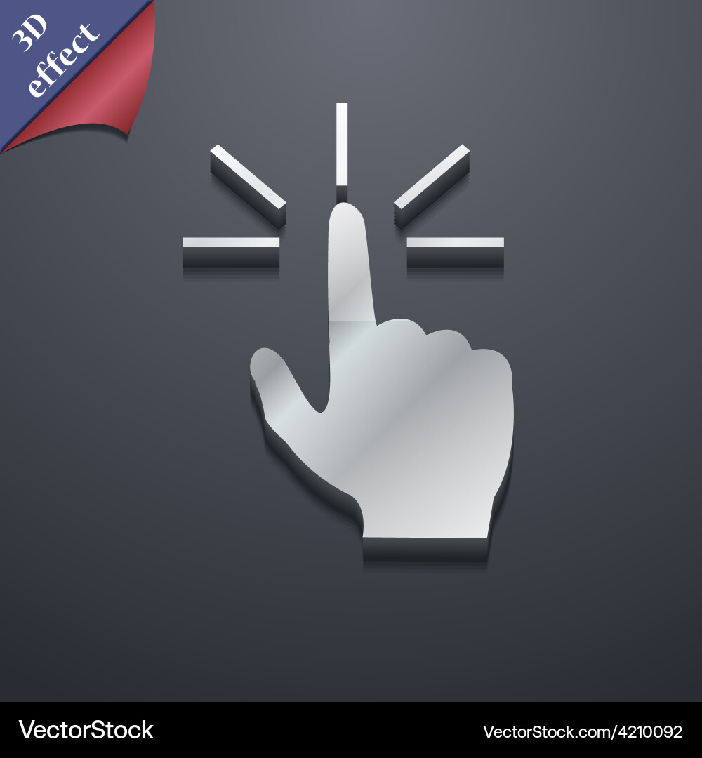 Click here hand icon symbol 3D style Trendy modern