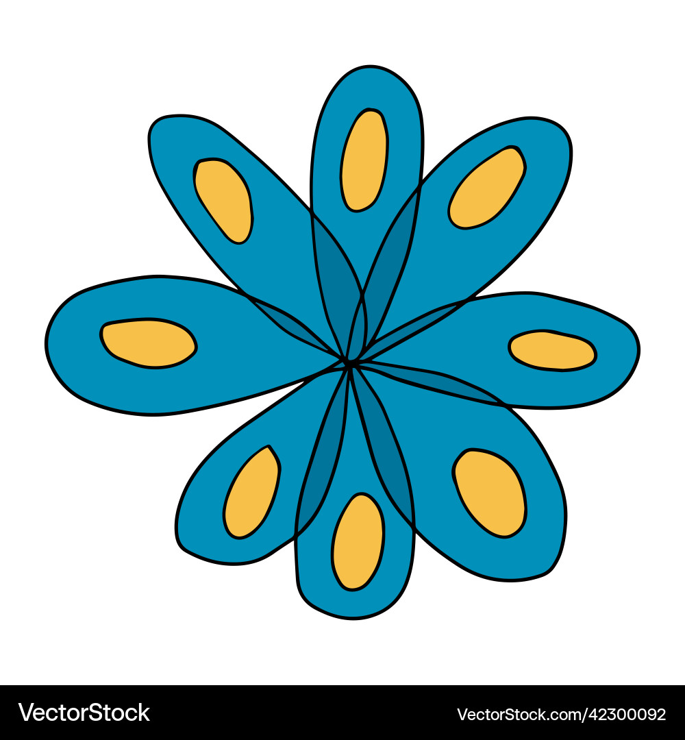 Cute doodle cartoon daisy flower isolated Vector Image
