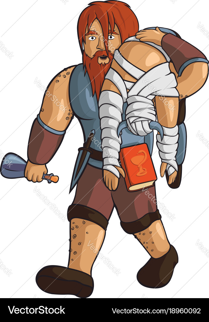 Drunken red-haired healer Royalty Free Vector Image