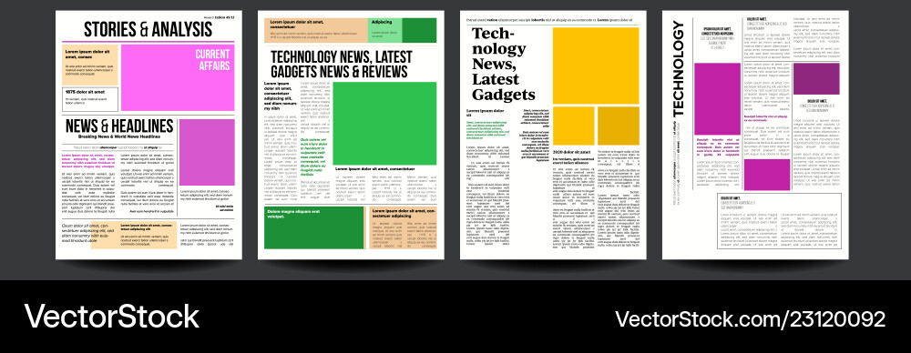 Newspaper with text and images daily Royalty Free Vector