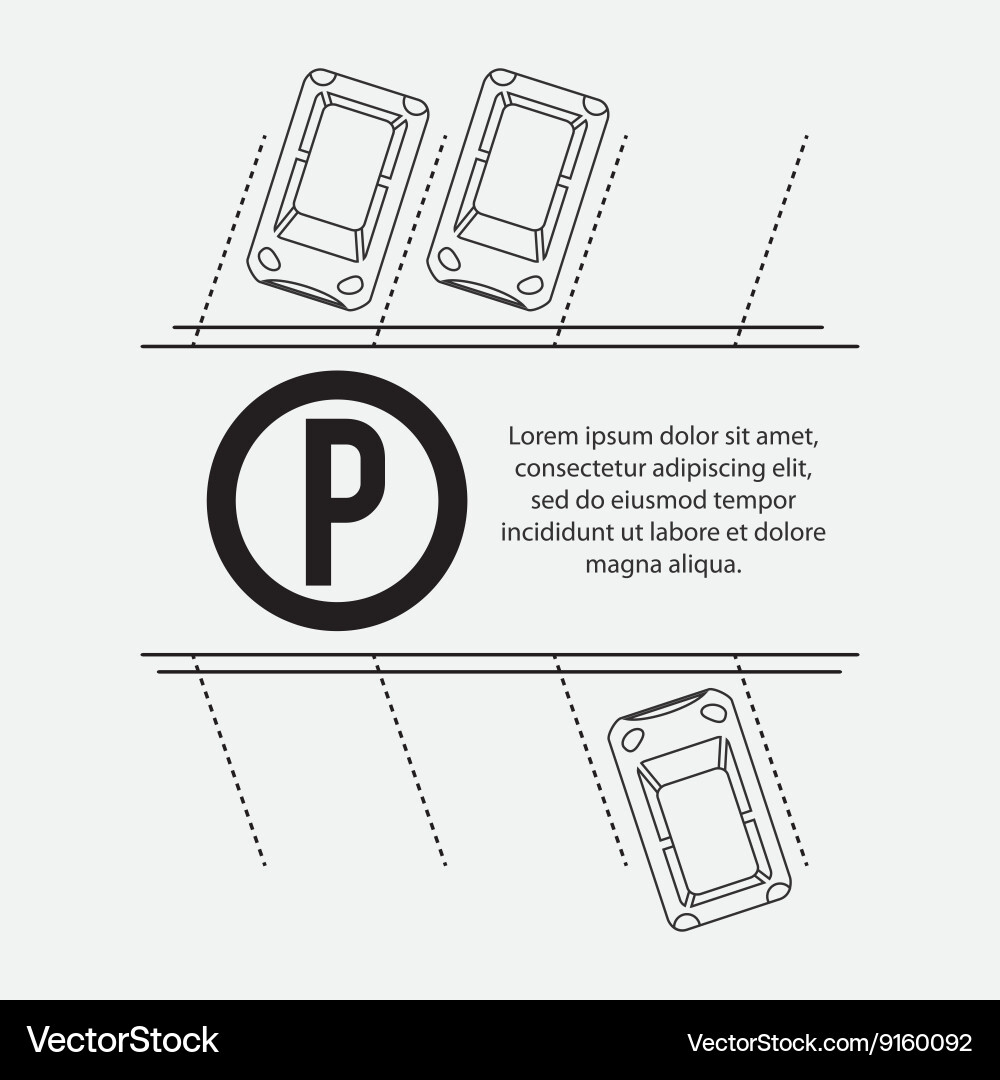 Parking lot design park icon white background Vector Image