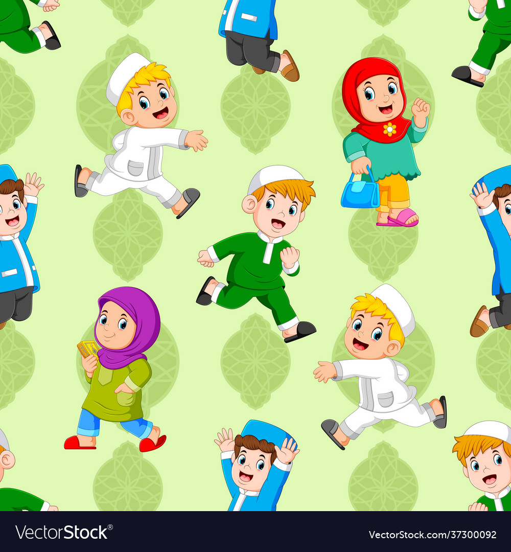 Pattern children are playing Royalty Free Vector Image