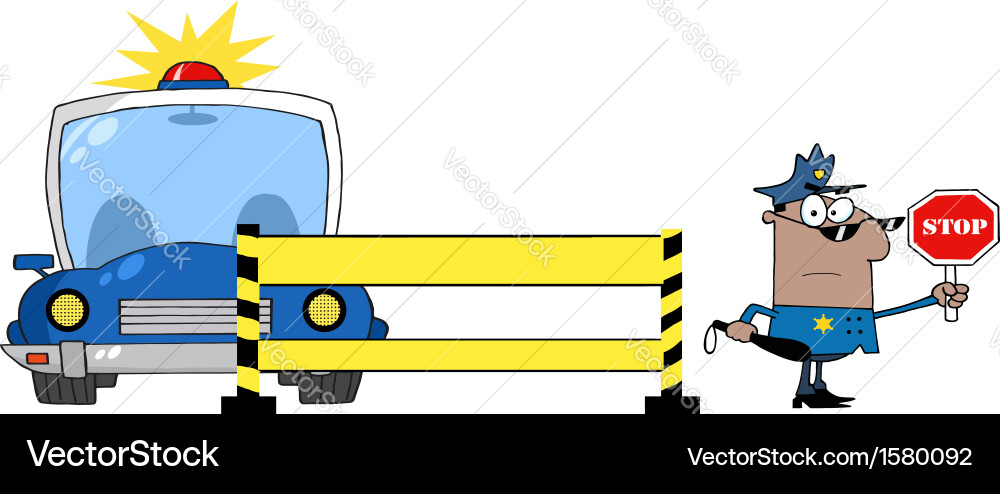 Police traffic stop cartoon Royalty Free Vector Image