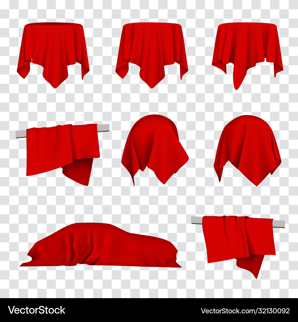 Red silk cloth covered car table and ball 3d Vector Image