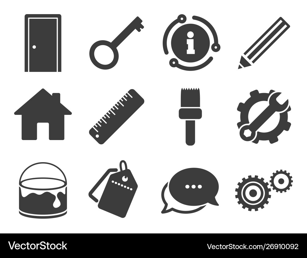 Repair construction icons service signs Royalty Free Vector