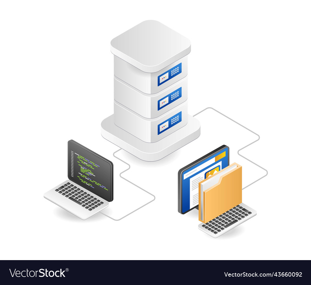 Server program language data network Royalty Free Vector