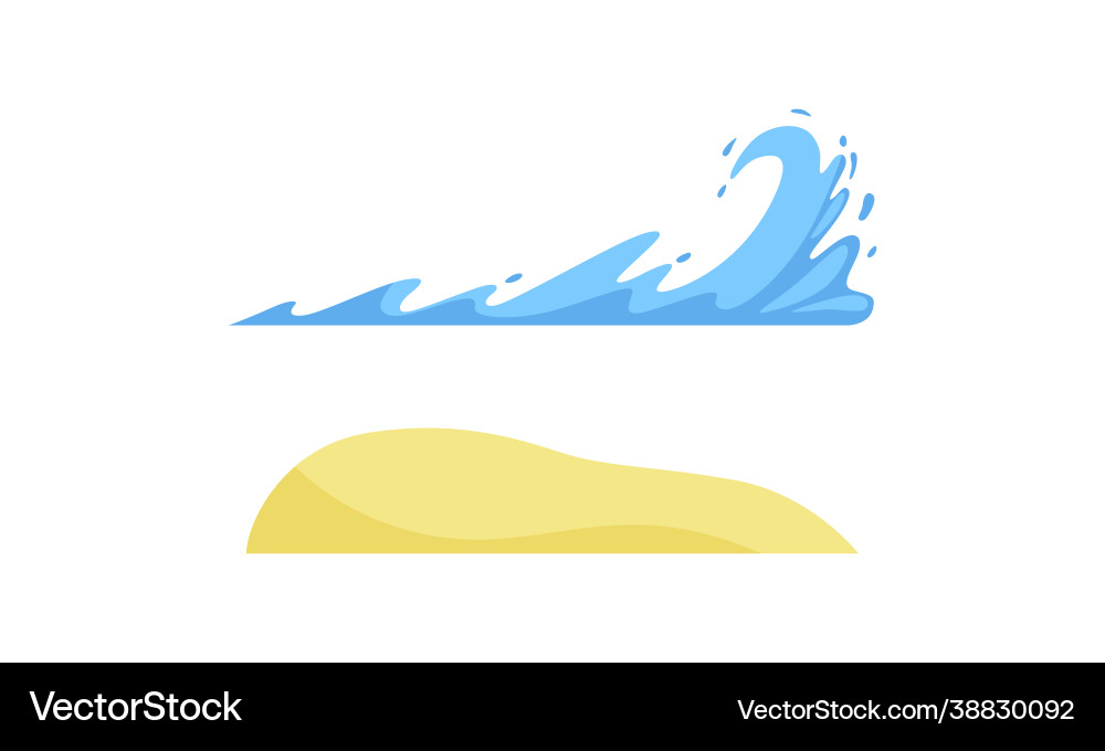 Simple splashing wave and beach sand as landscape Vector Image